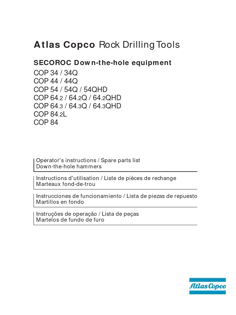 9852 1319 44 COP 44 Instructions and Part List | PDF | Drilling Rig | Drill