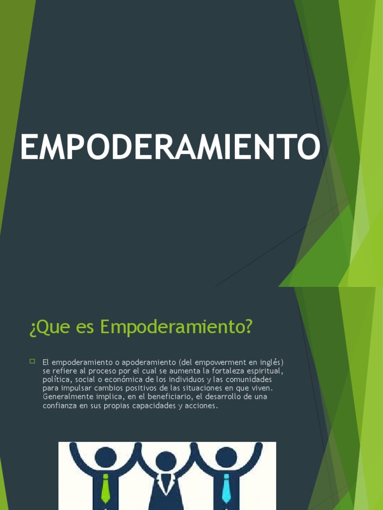 Definición y Principios del Empoderamiento | PDF | Empoderamiento ...