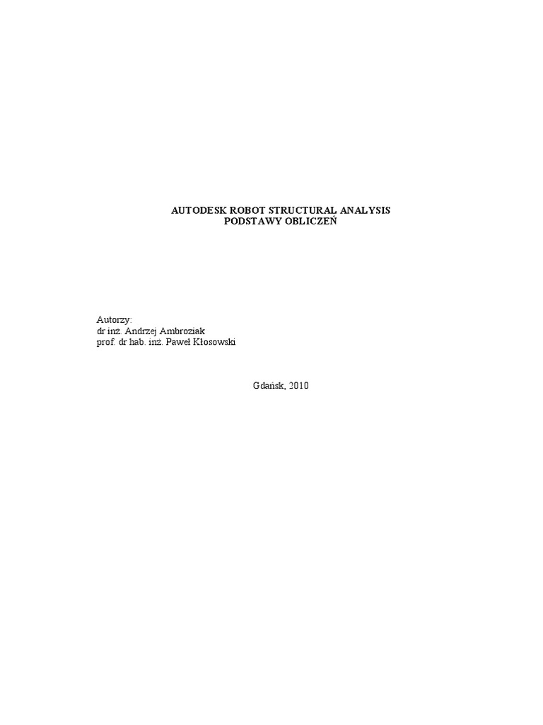 Autodesk Robot Structural Analysis - Skrypt | PDF
