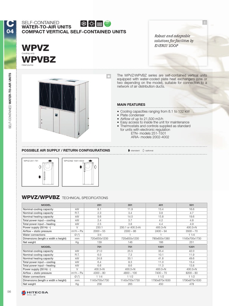 WPV (B) Z Serie Brochure PDF | PDF | Thermostat | Hvac