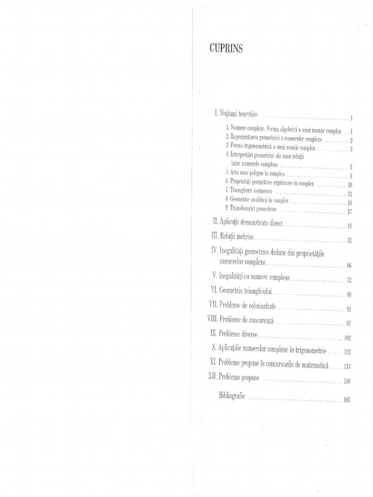 Dinca, Chirita - Numere Complexe in Matematica de Liceu PDF | PDF