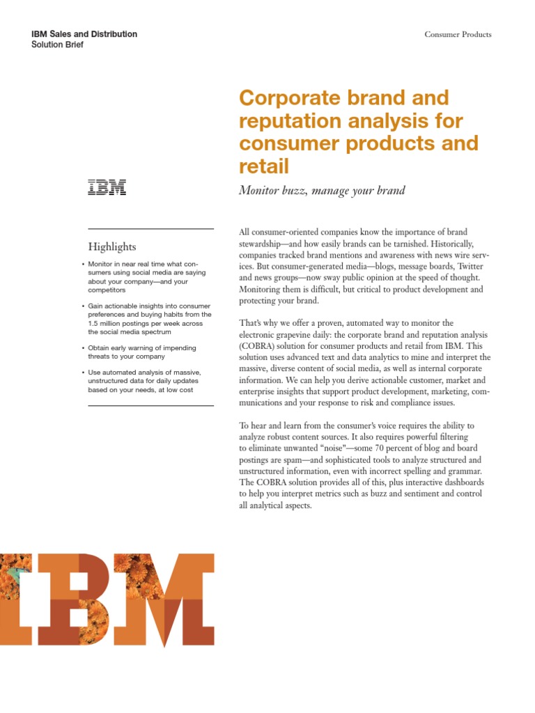 IBM Retail - Corporate Brand and Reputation Analysis (COBRA) | PDF ...