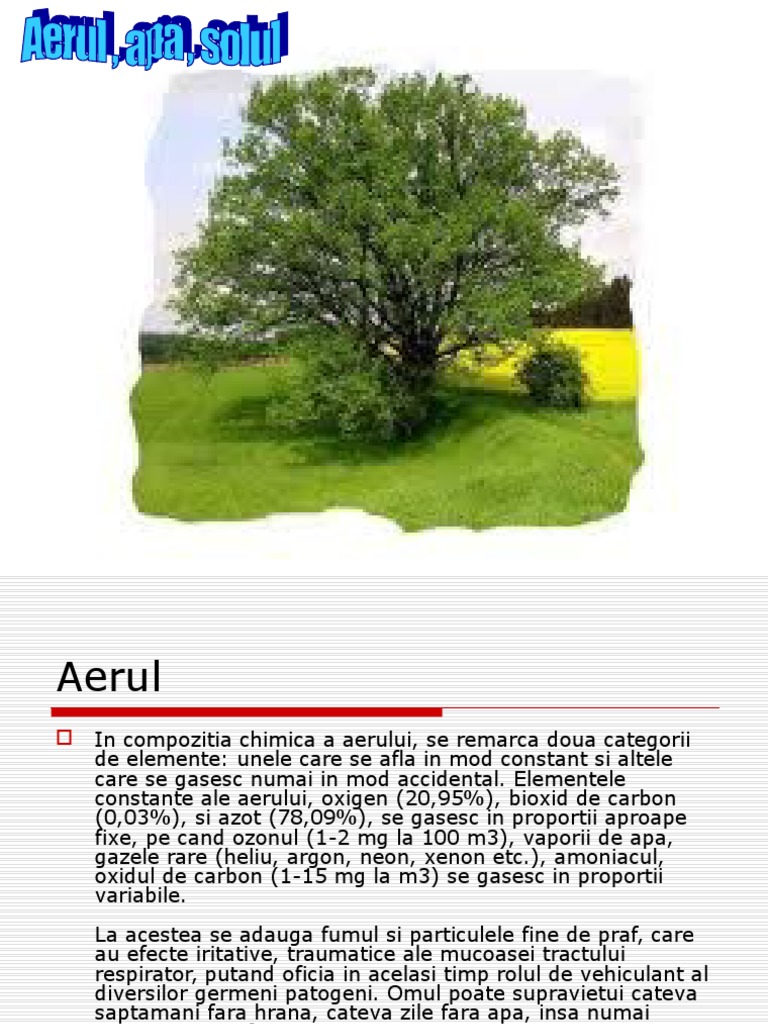 Aerul, Solul, Apa | PDF