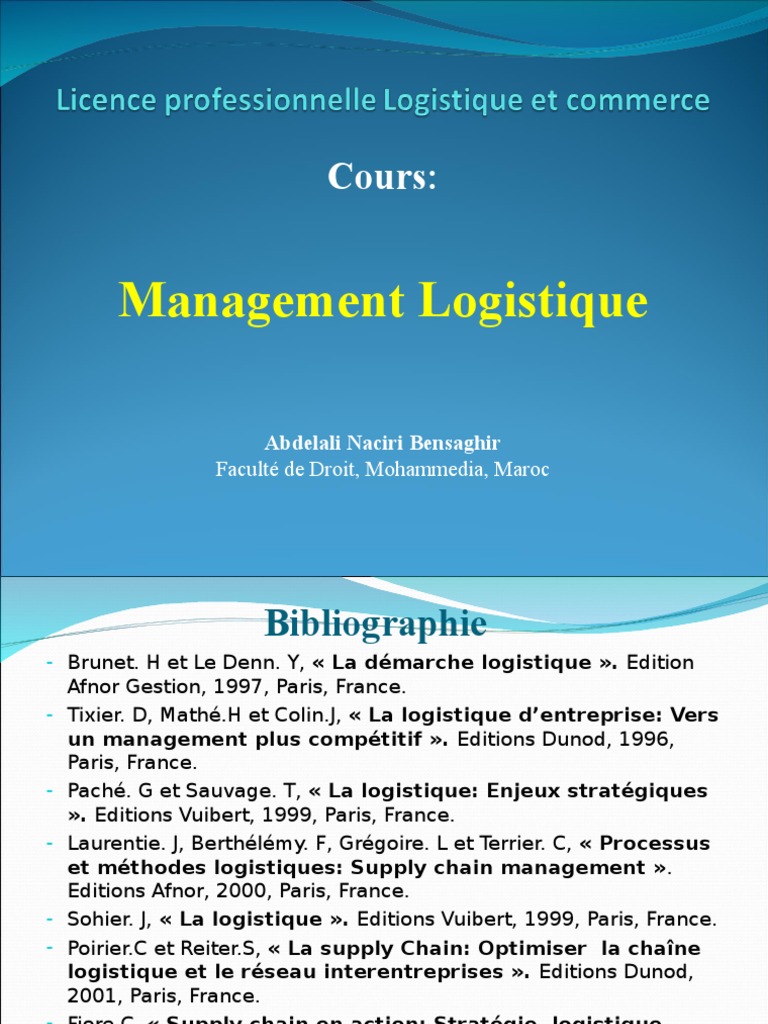 Management Logistique | PDF | Logistique | Distribution (Affaires)