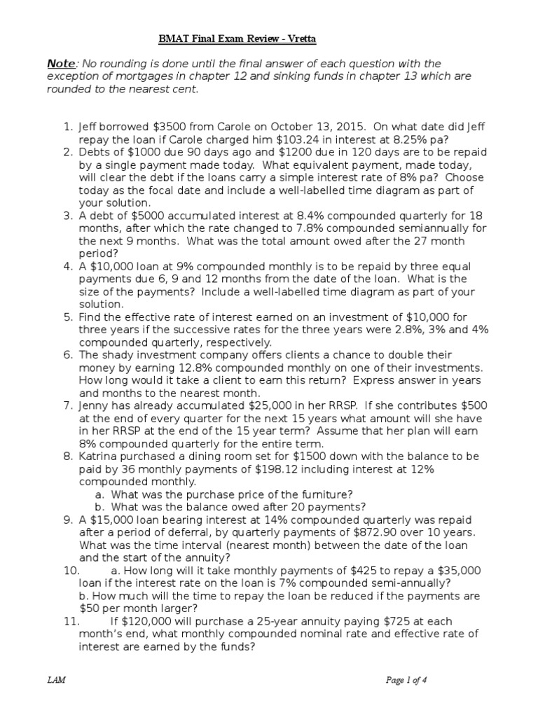 Vretta BMAT Exam Review Guide | PDF | Interest | Bonds (Finance)