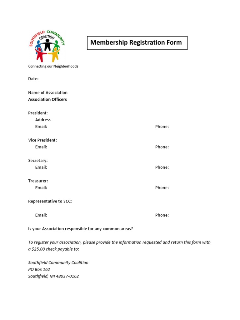 Neighborhood Association Registration Form | PDF