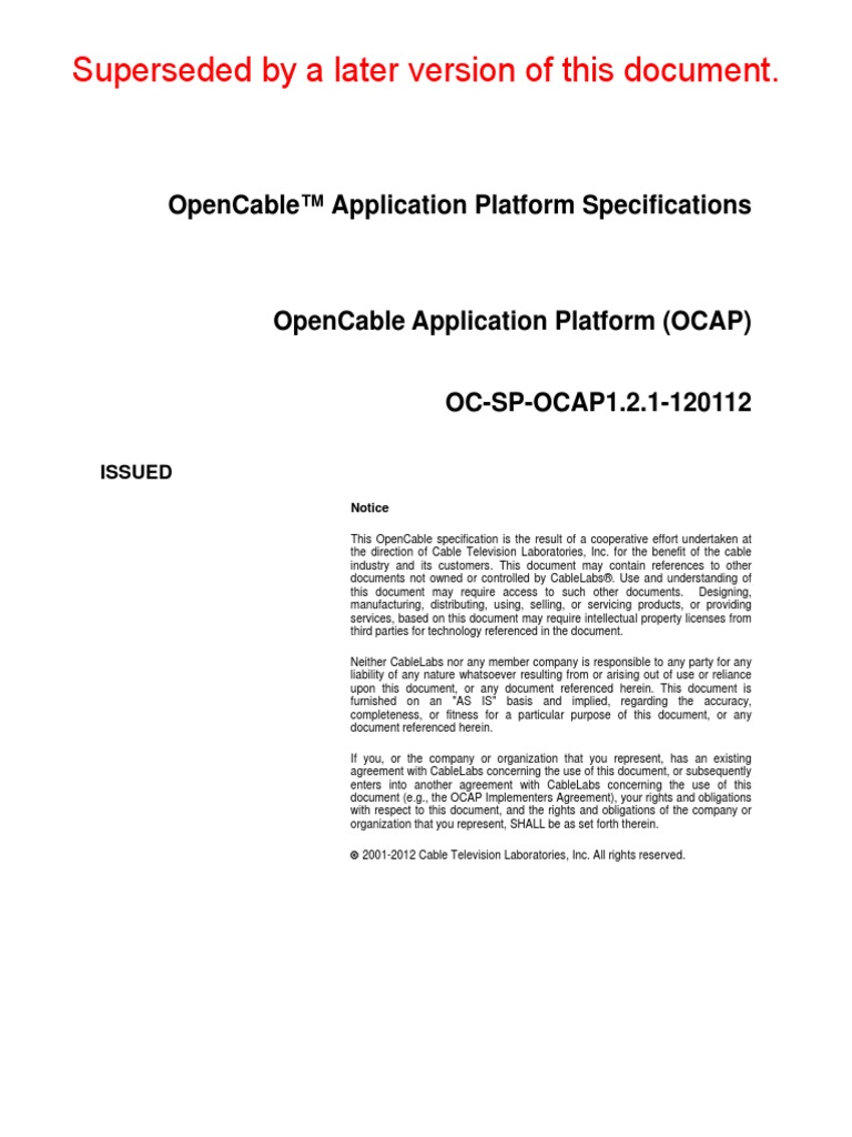 OC-SP-OCAP1.2.1-120112 | Application Programming Interface | Media ...