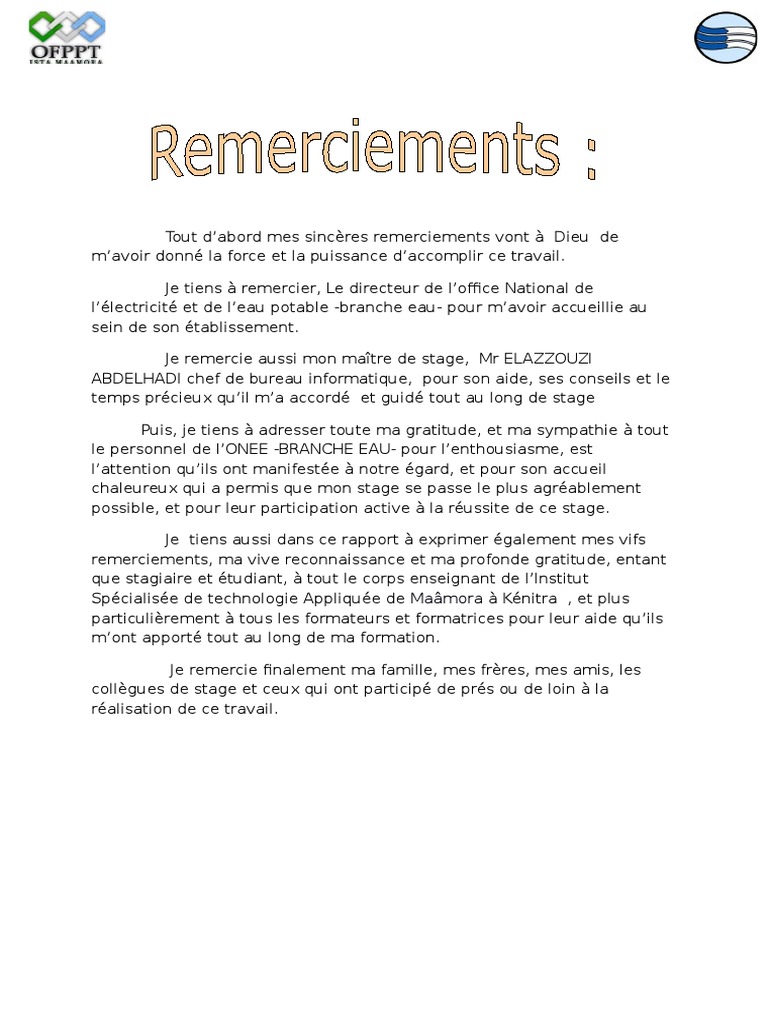 Rapport Stage ONep | PDF | Informatique | Boire de l'eau