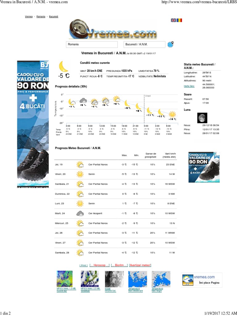 Bucuresti Weather Forecast Jan 19-28 | PDF