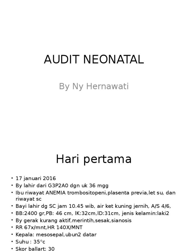 Audit Neonatal by Hernawati | PDF