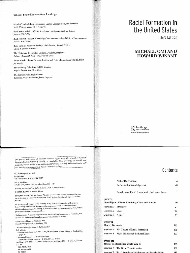 Omi and Winant 2015 The Theory of Racial Formation | PDF