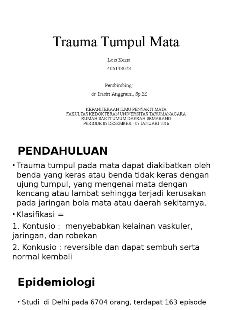 Trauma Tumpul Mata | PDF