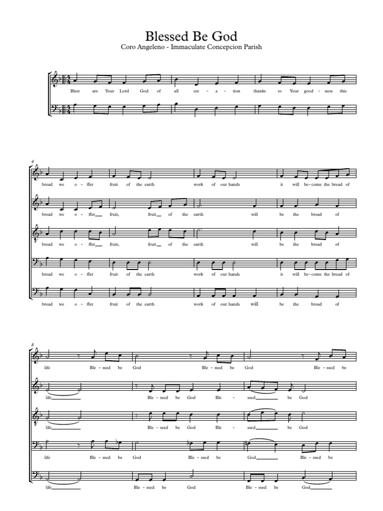 Blessed Be God - Full Score | PDF | Cooking, Food & Wine | Religion ...