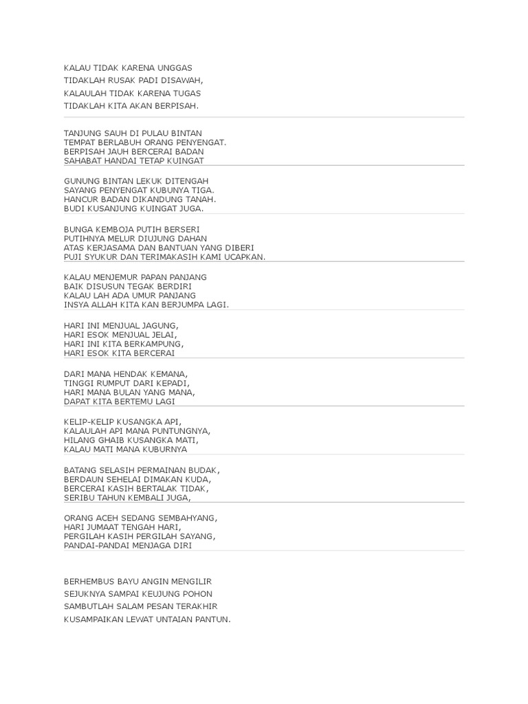 Pantun Perpisahan | PDF