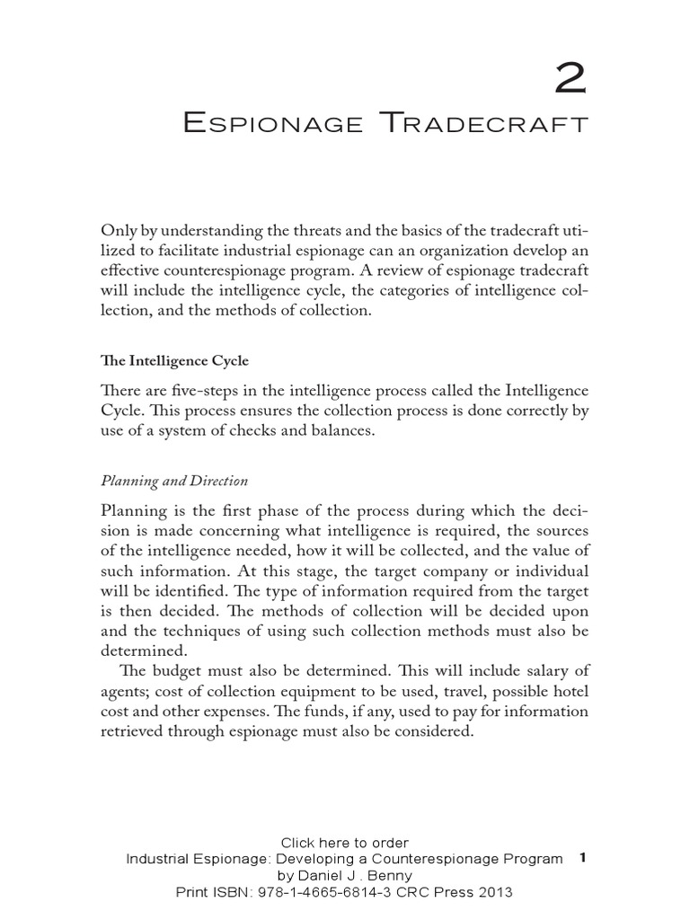 Spionage Radecraf T: The Intelligence Cycle | PDF | Signals Intelligence | Espionage