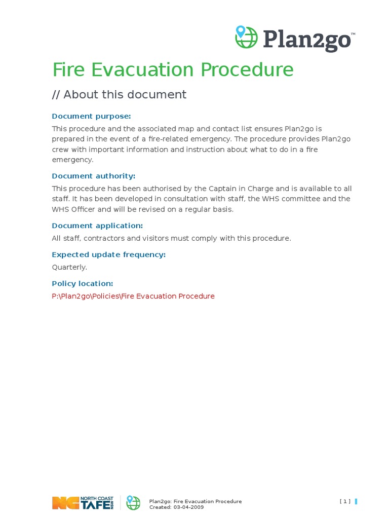 Fire Evacuation Procedure | PDF | Emergency Evacuation | Safety