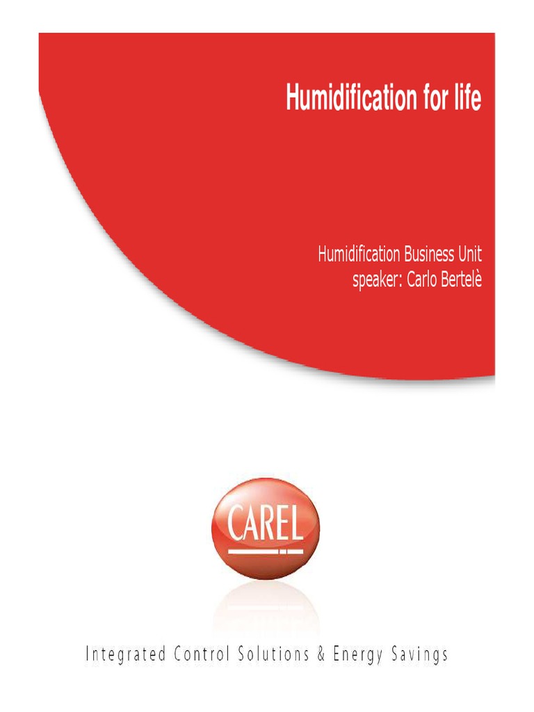 CAREL Products - Humidification Systems Isothermal Humidifiers | PDF ...