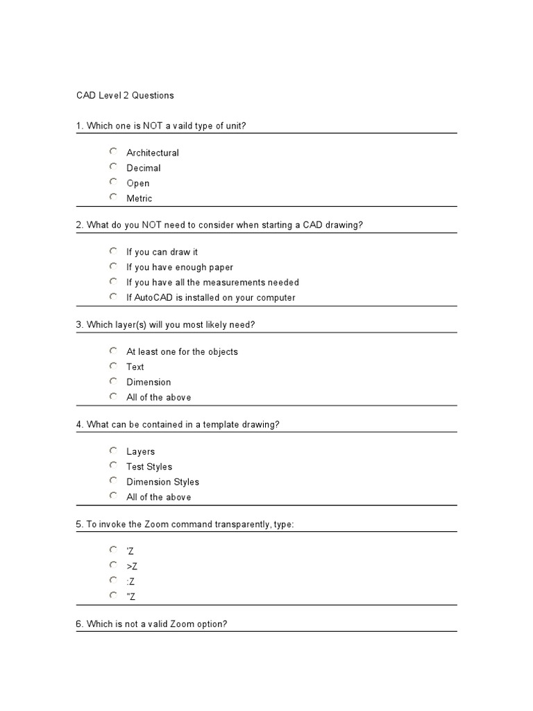 Autocad Level 2 Questions | Auto Cad | Typefaces | Free 30-day Trial ...