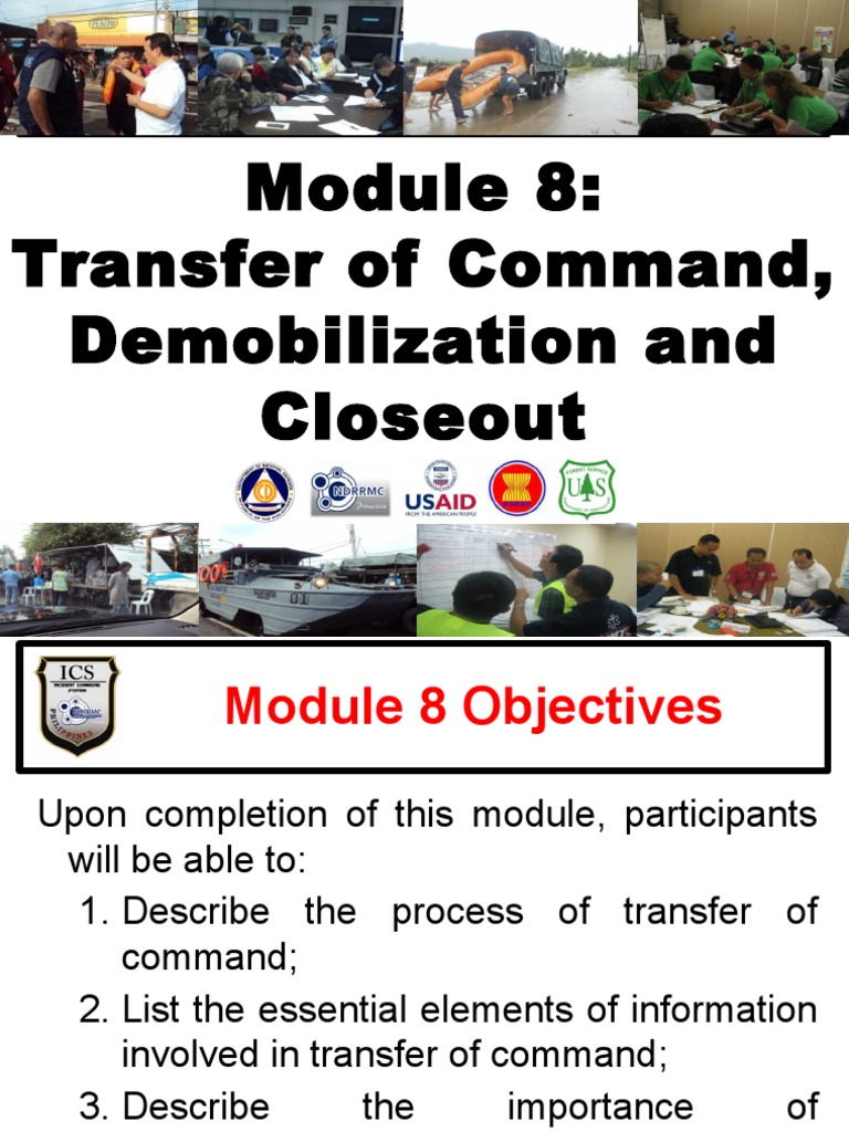 Transfer of Command, Demobilization and Closeout | PDF | Incident ...