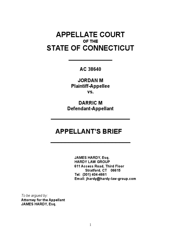 Appellant's Brief for Custody Case | PDF | Child Custody | Brief (Law)