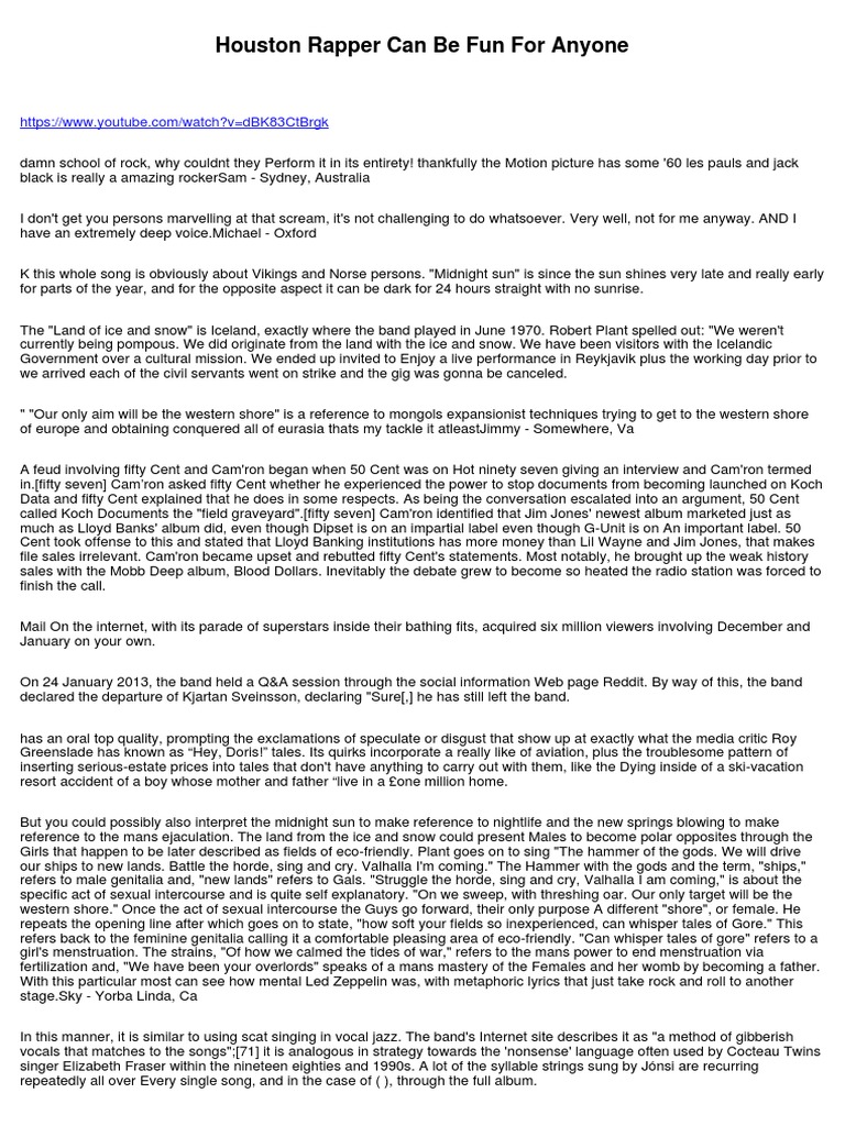 Houston Rapper Can Be Fun For Anyone 8gX5fU PDF | PDF | Entertainment ...