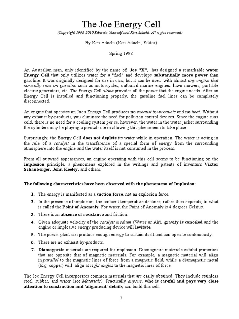 A Complete Guide To Build A Joe Cell, Orgone Energy 2012 PDF | PDF ...