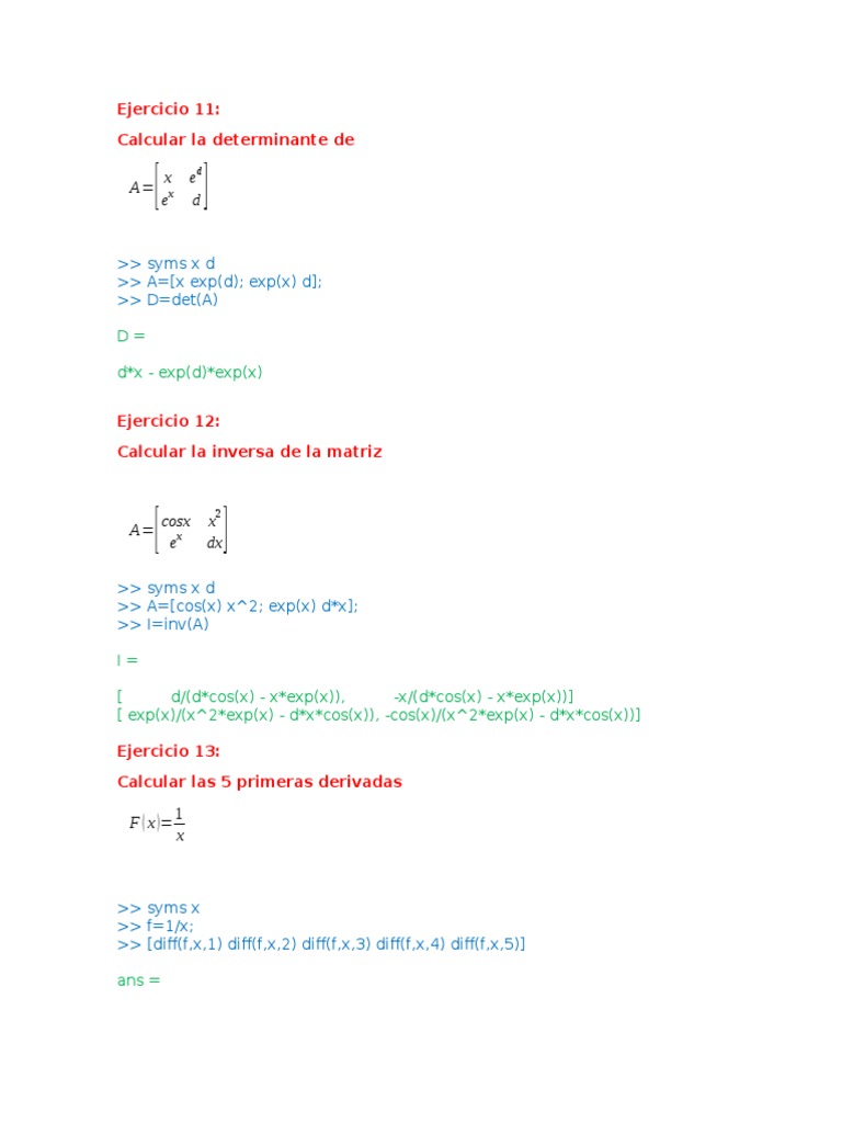 Ejercicios Matlab Compu | PDF | Esfera | Multiplicación