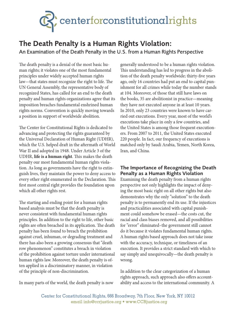 Death Penalty as a Human Rights Violation | PDF | Capital Punishment ...