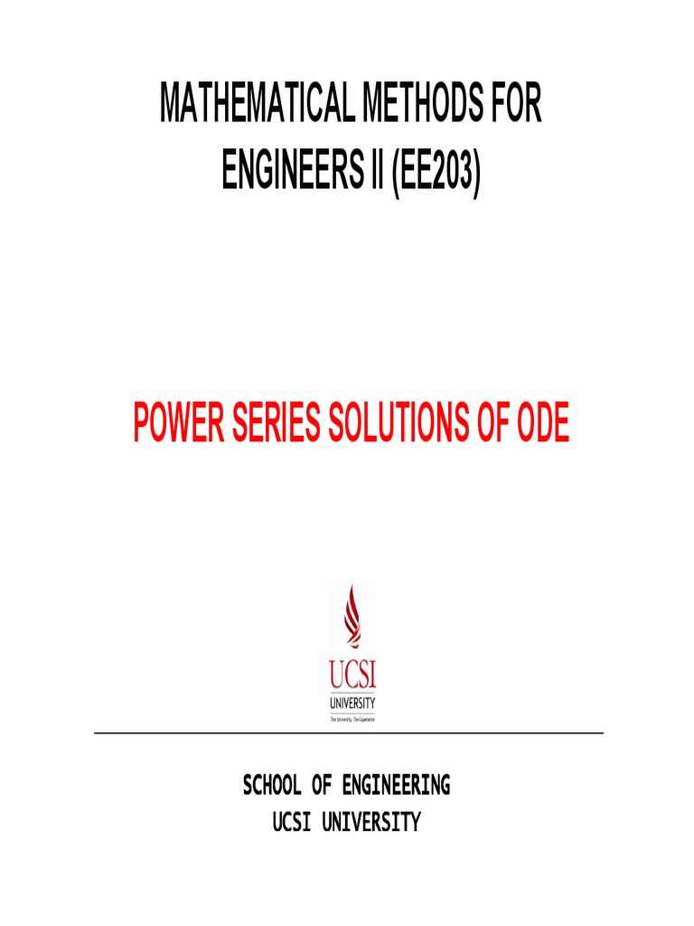 EE203 Chapter 2 Solve ODE Using Power Series | PDF | Power Series ...