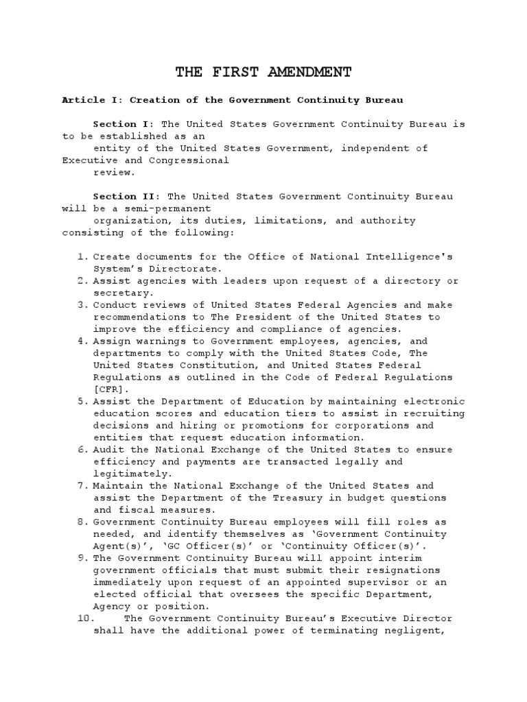 First Amendment | PDF | Federal Government Of The United States ...