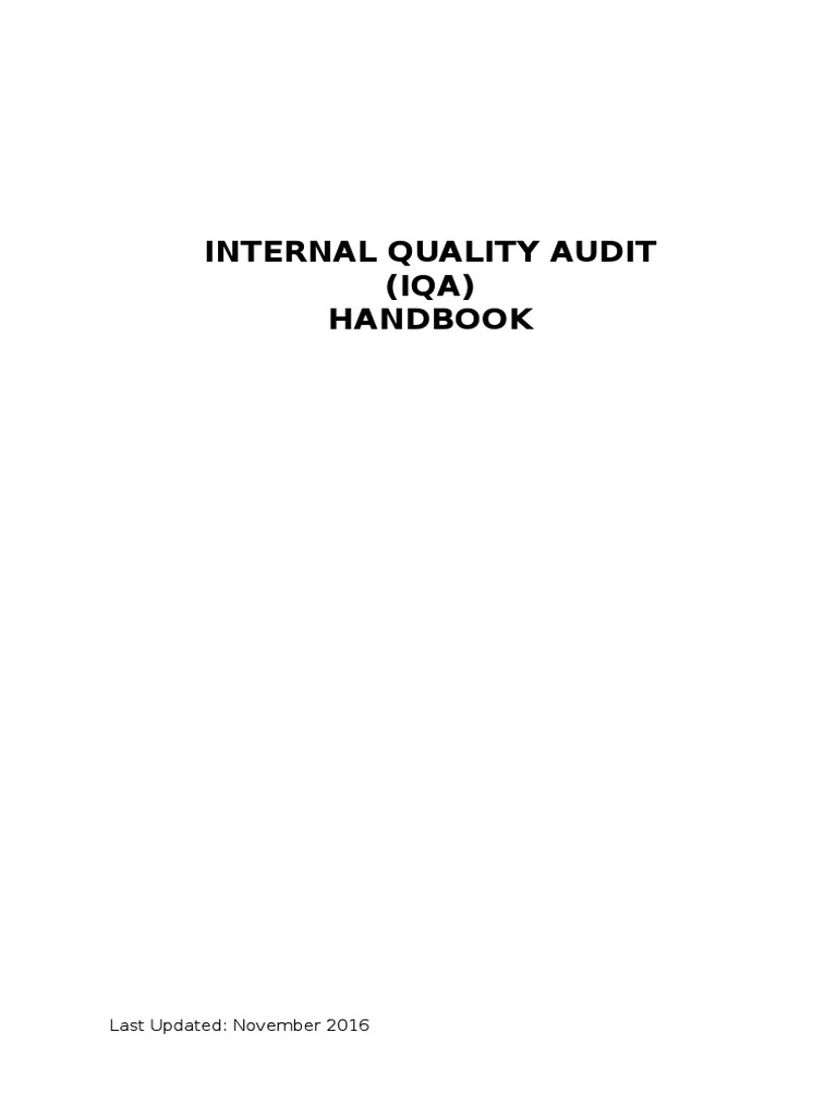 IQA Handbook | Audit | Business