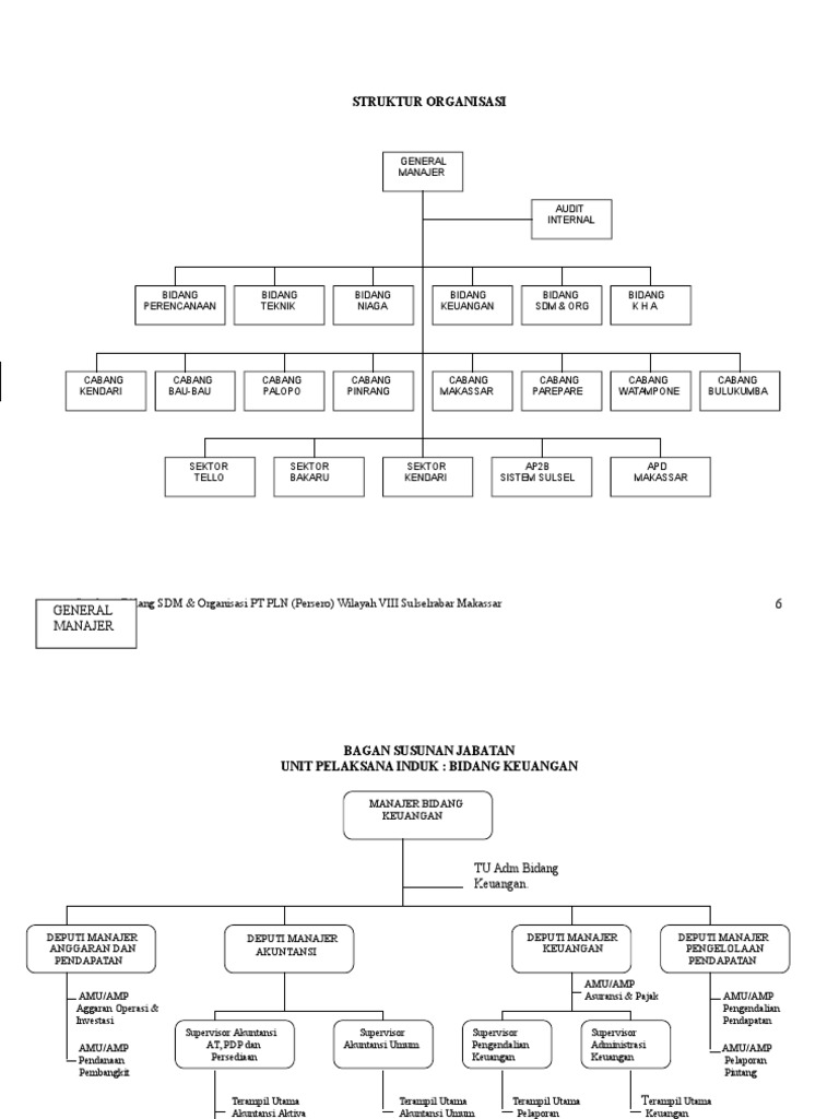 Struktur Organisasi PLN | PDF
