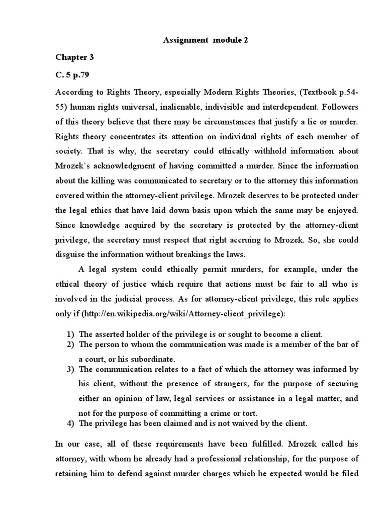 Assignment Module 2 C. 5 p.79 | PDF | Equal Protection Clause ...