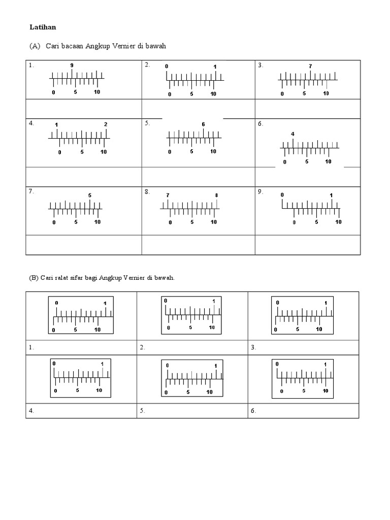 Exercise Vernier Caliper | PDF