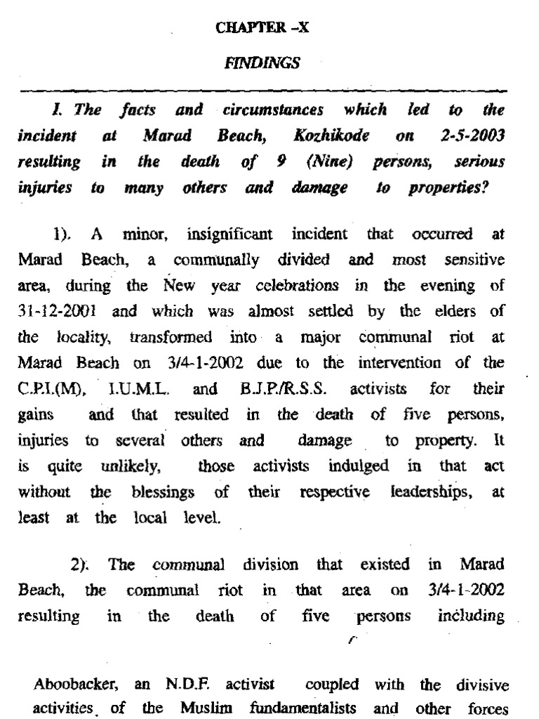 Marad Beach Massacre: Findings and Analysis | PDF