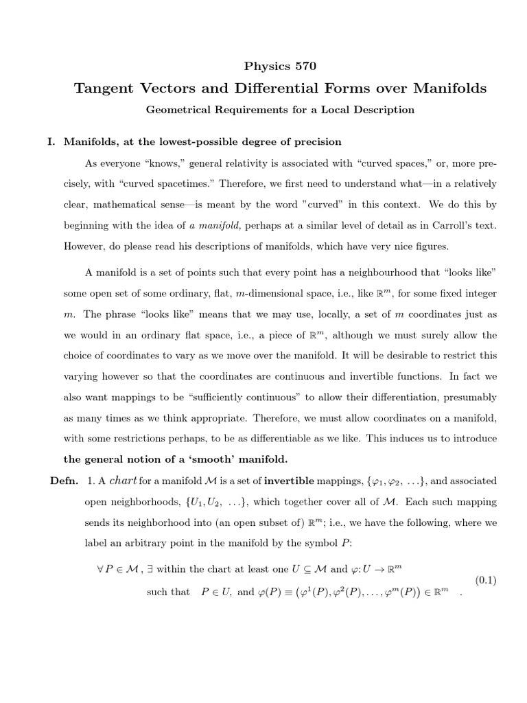 Manifolds Tangent Vectors 2015 | PDF | Differentiable Manifold ...