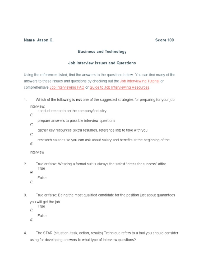 Job Interview Preparation Guide | PDF | Job Interview | Psychological Concepts