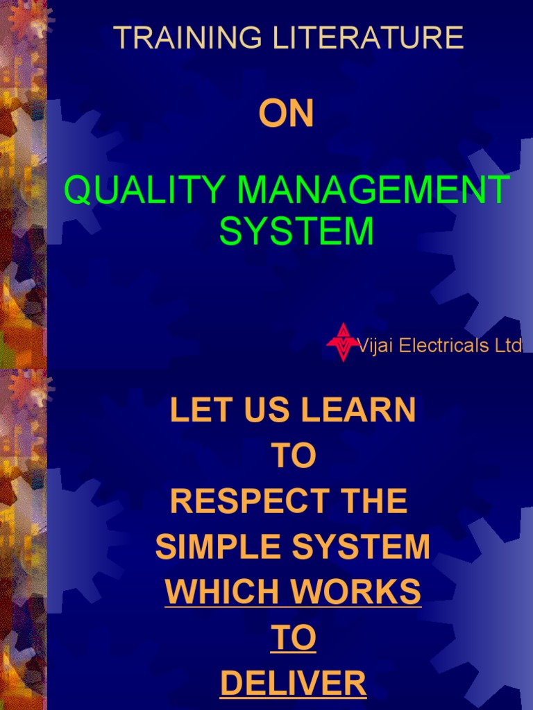 Training Literature: Quality Management System | PDF | Iso 9000 ...