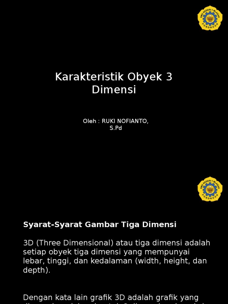 1 Karakteristik Obyek 3 Dimensi | PDF