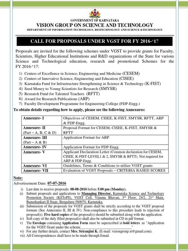 VGST Format 2016-17 - Final | PDF | Science | Procurement