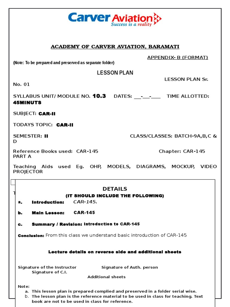 Theory Lession Plan-1 | PDF | Learning | Teaching