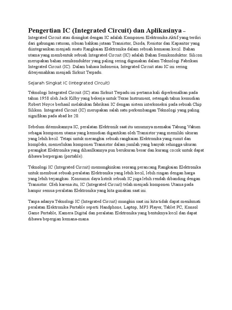 Pengertian IC | PDF