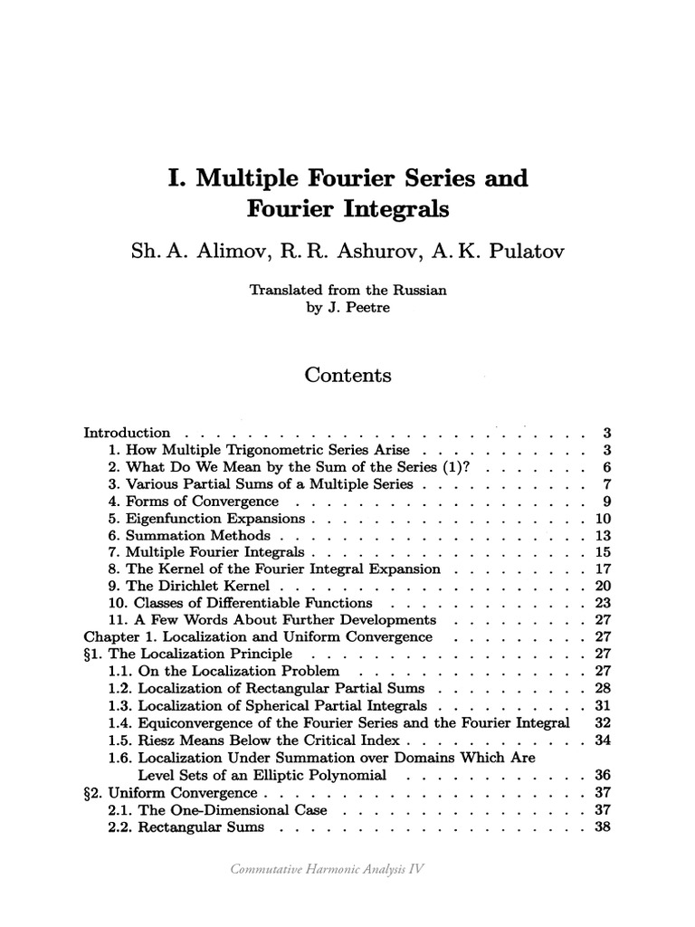 Multiple Fourier Series and Fourier Integrals | PDF | Series ...