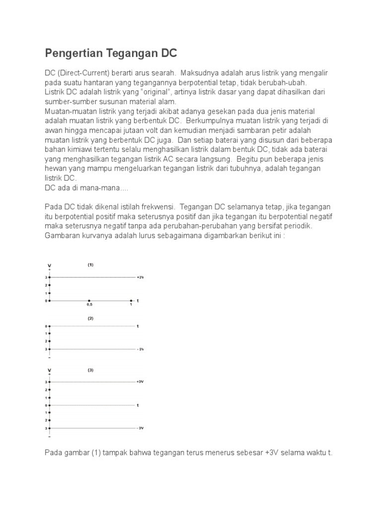 Pengertian dan Fungsi Tegangan DC | PDF