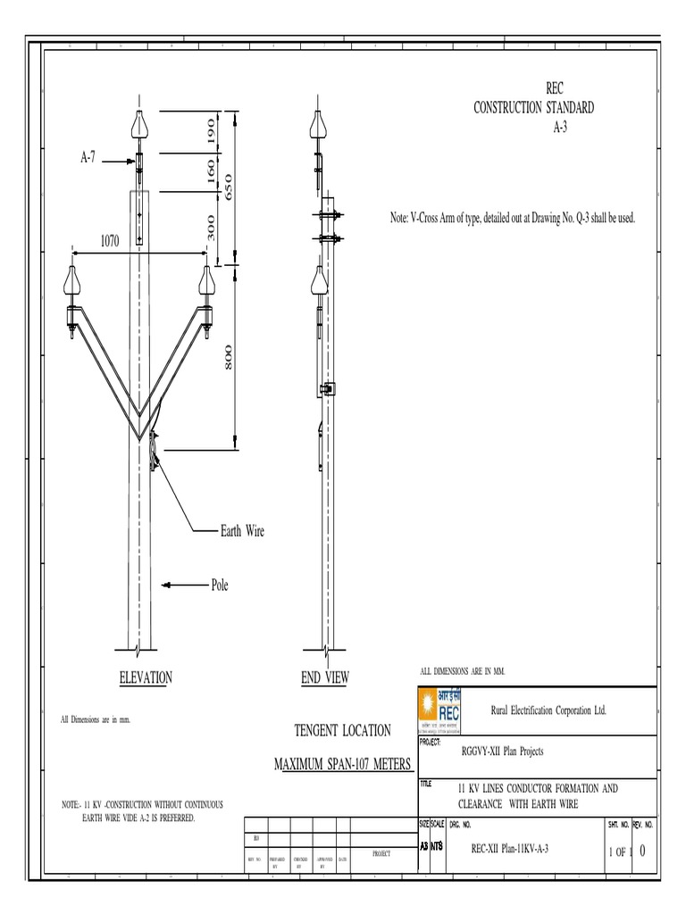 11 KV Pole Design As Per REC | PDF