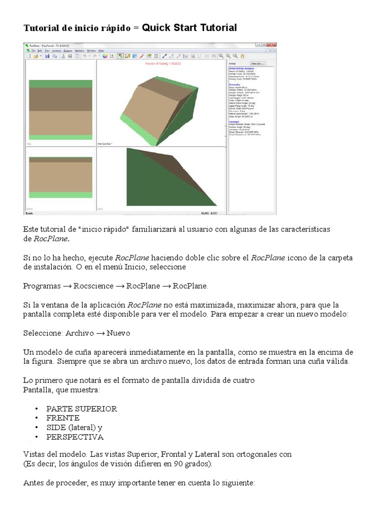 Tutorial Rápido de RocPlane | PDF | Probabilidad | Perspectiva (Gráfica)