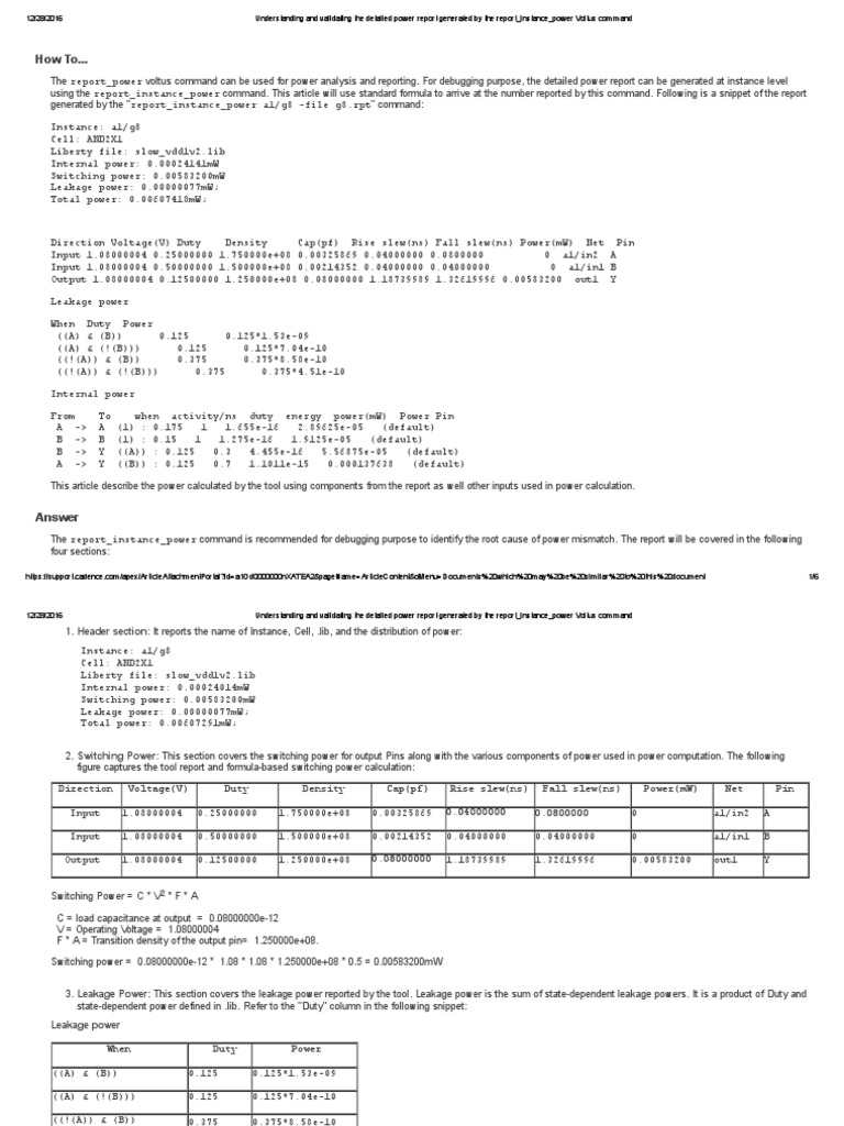 Understanding and Validating The Detailed Power Report Generated by The Report - Instance ...