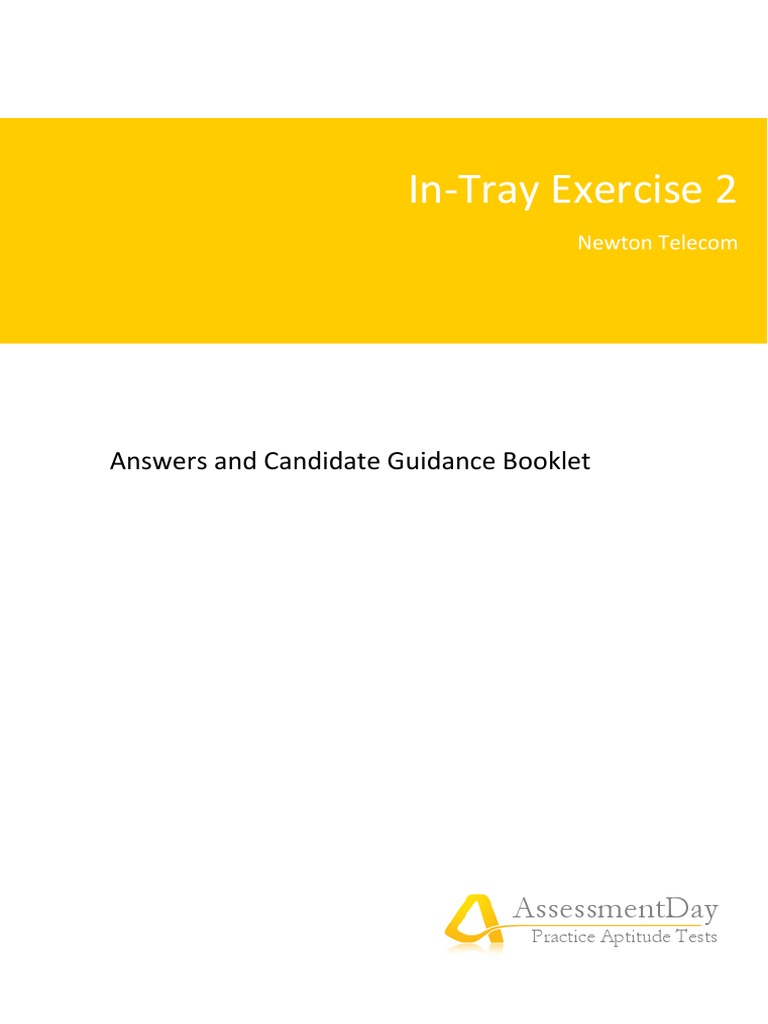 Answers and Candidate Guidance for In-Tray Exercise 2 | PDF ...