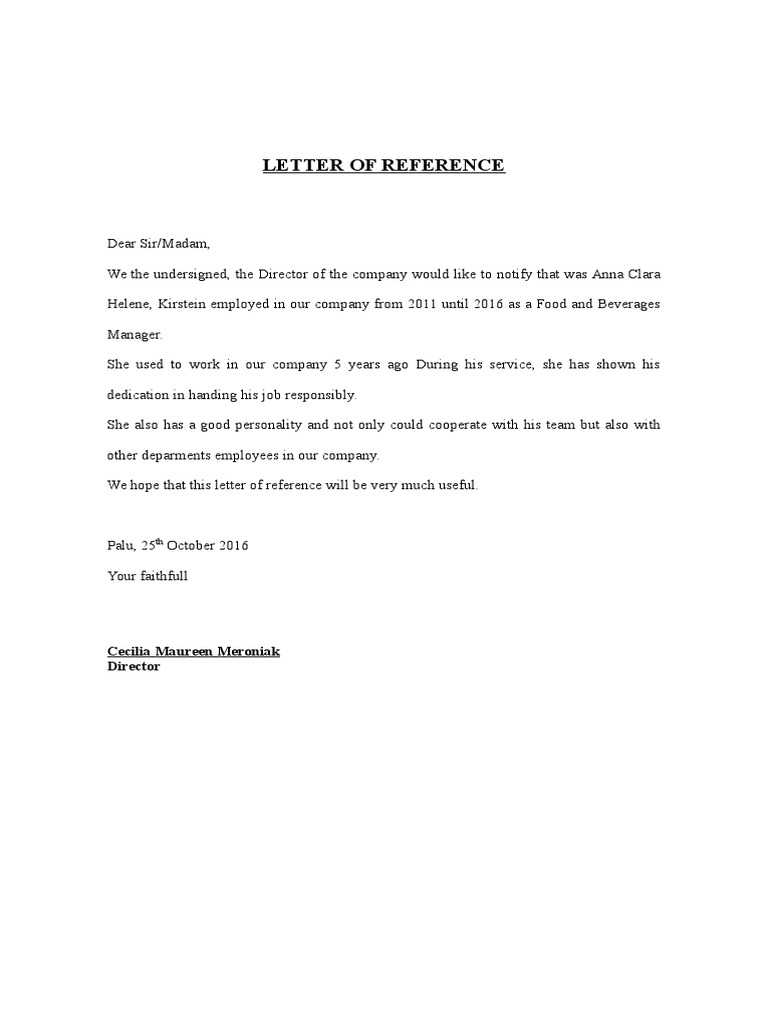 Letter of Reference | PDF