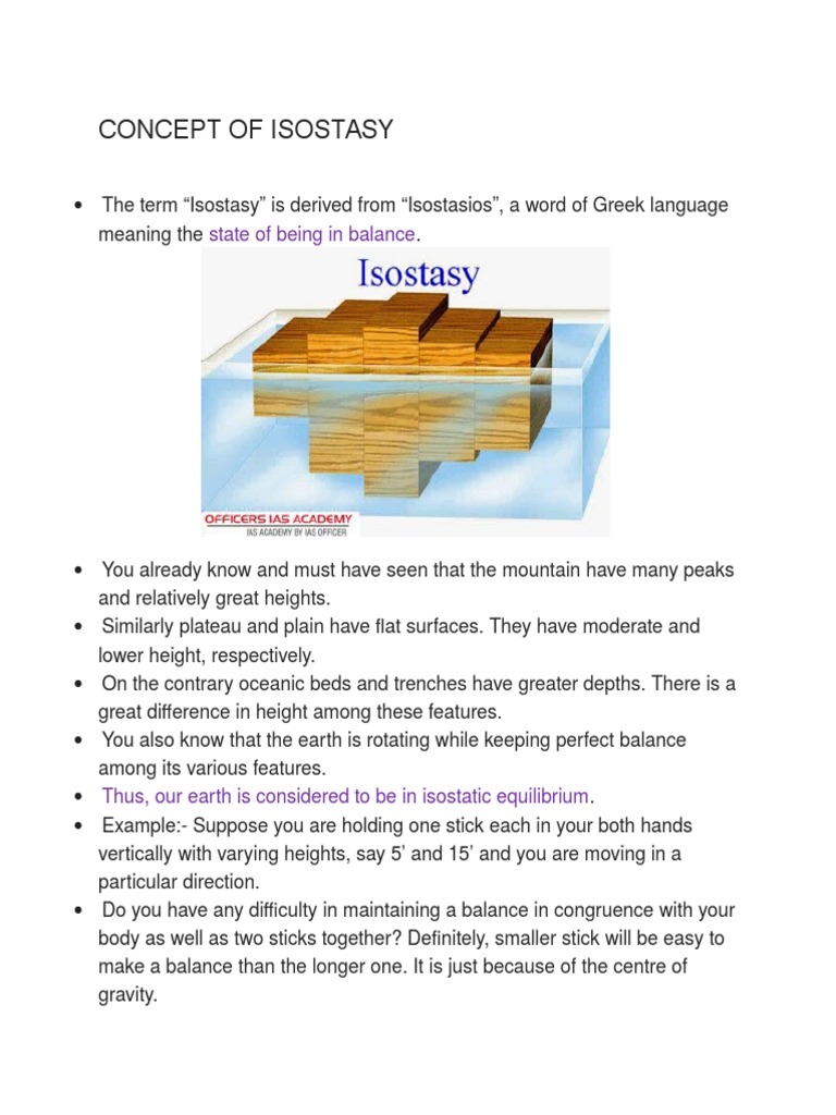 Concept of Isostasy | Earth & Life Sciences | Earth Sciences